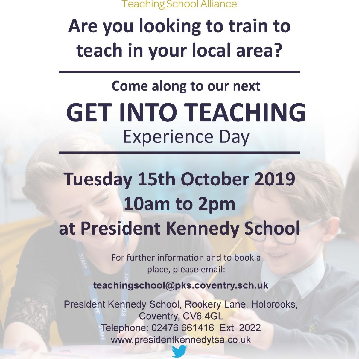 President Kennedy School - Get Into Teaching - Experience Day Tuesday ...