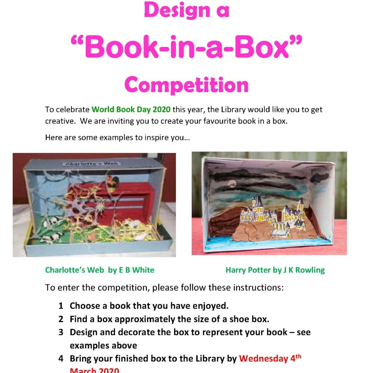 President Kennedy School - Book in a Box competition